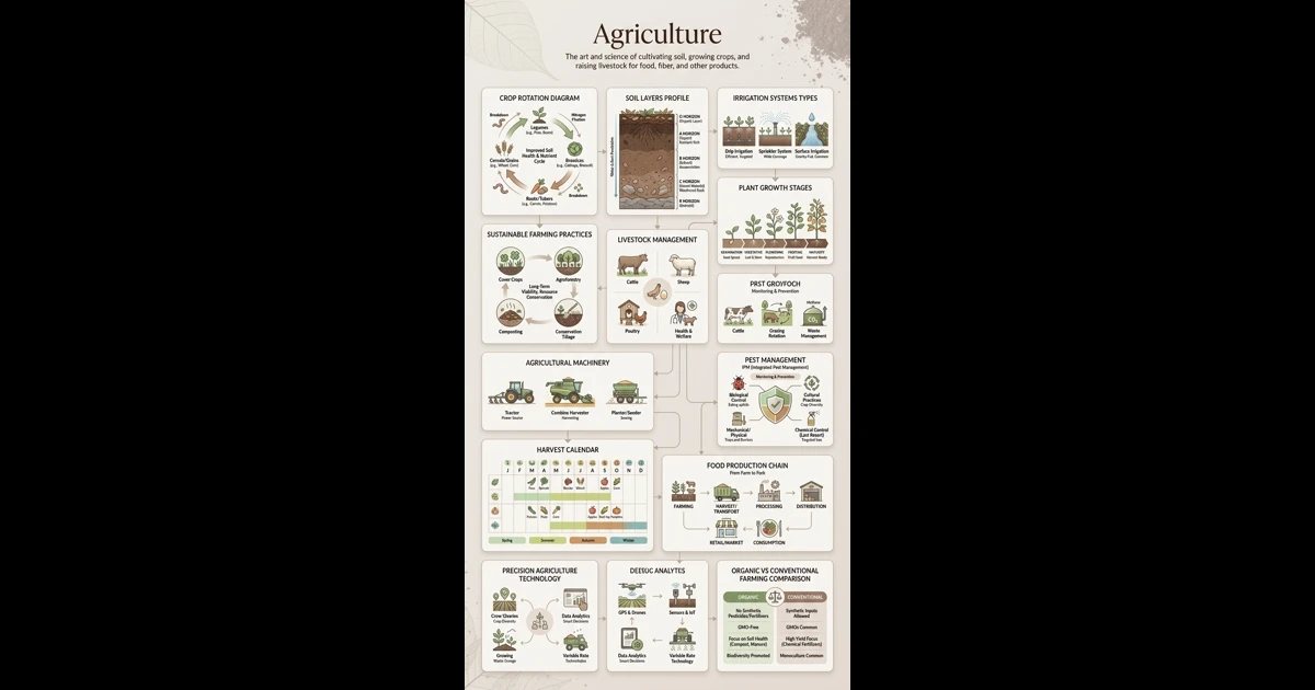 Agriculture Infographic - Visual Study Guide | LectureScribe
