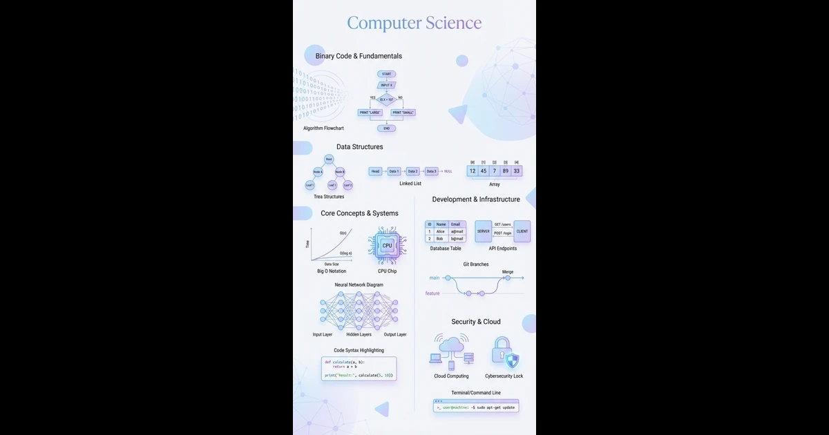 Computer Science Infographic - Visual Study Guide | LectureScribe