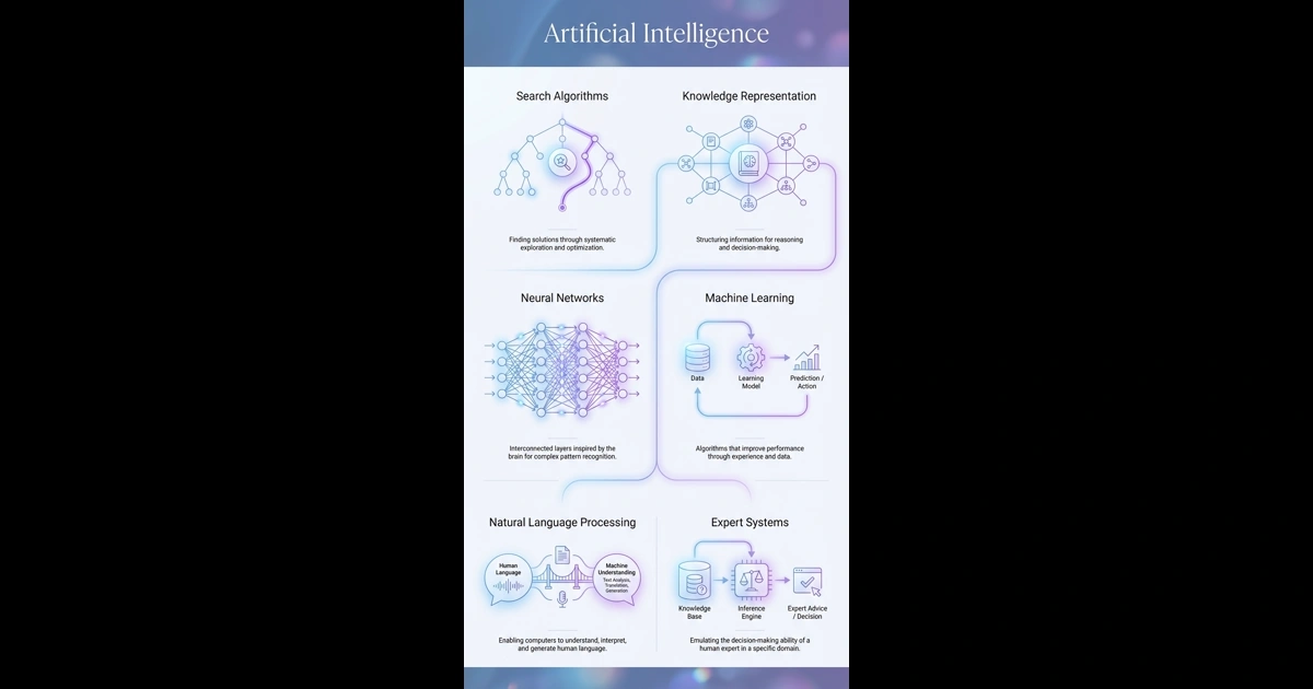 Artificial Intelligence Infographic - Computer Science Visual Study Guide | LectureScribe