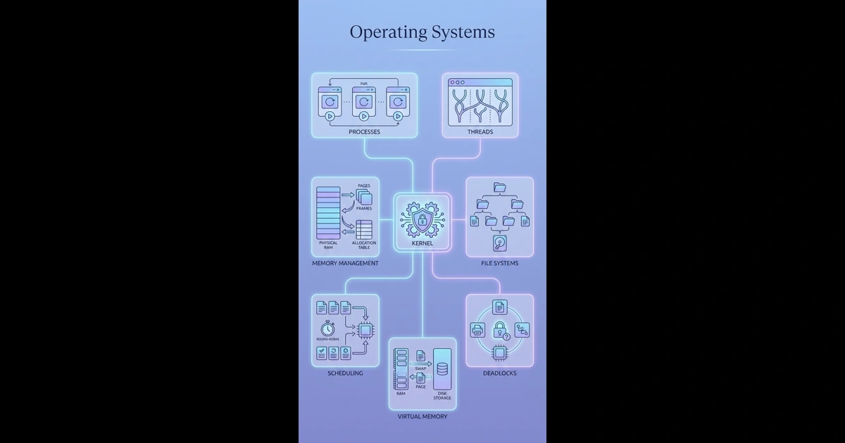 Operating Systems Infographic - Computer Science Visual Study Guide ...