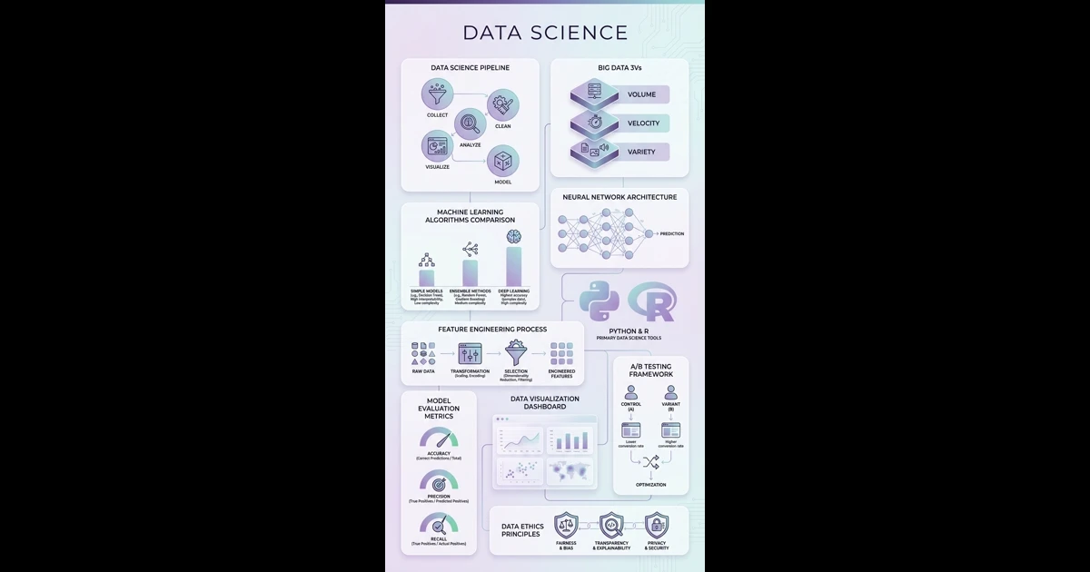 Data Science Infographic - Visual Study Guide | LectureScribe