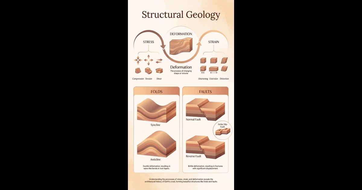Structural Geology Infographic - Geology Visual Study Guide | LectureScribe