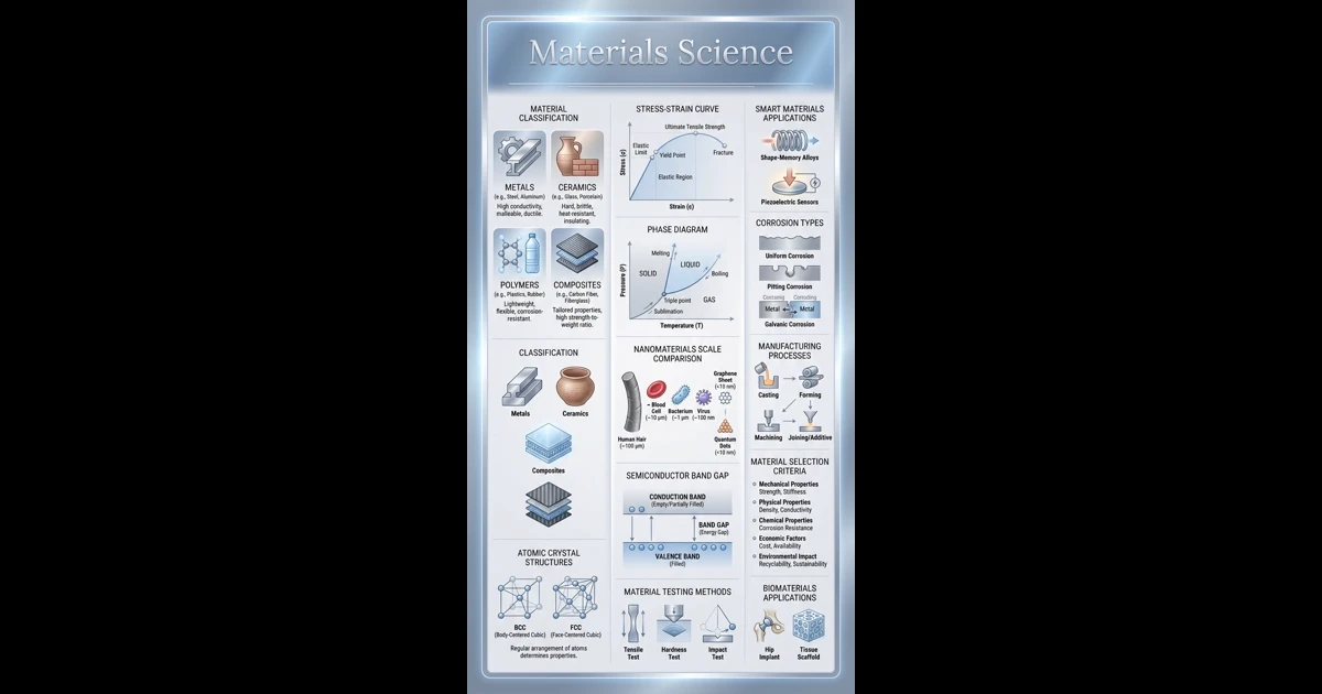 Materials Science Infographic - Visual Study Guide | LectureScribe