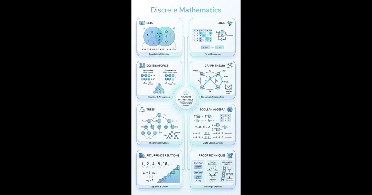 Discrete Mathematics Infographic - Mathematics Visual Study Guide ...