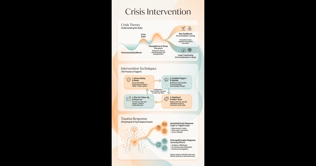 Crisis Intervention Infographic - Social Work Visual Study Guide ...